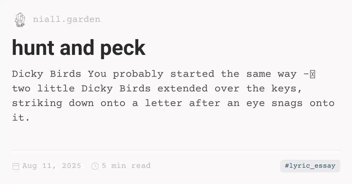 hunt and peck